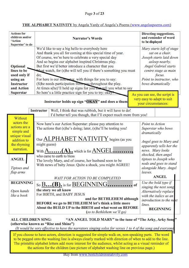 Script Preview of the Alphabet Nativity Play | Best Children's Nativity ...