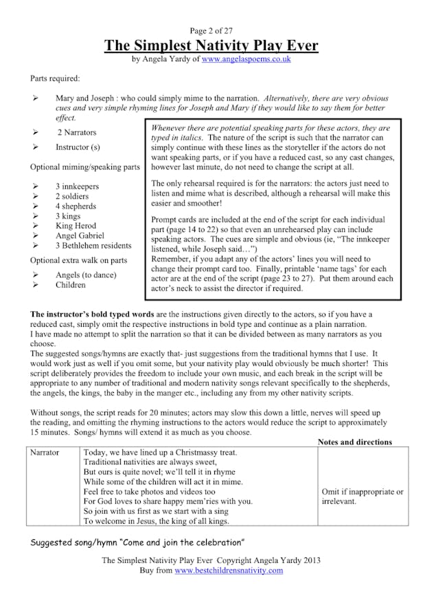 Script Preview of The Simplest Nativity Play Ever | Best Children's ...