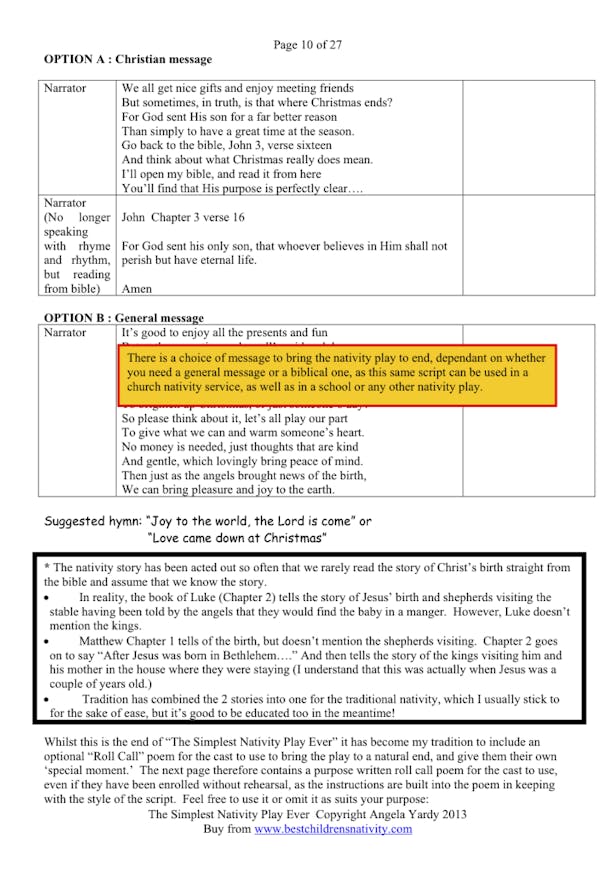 Script Preview of The Simplest Nativity Play Ever | Best Children's ...
