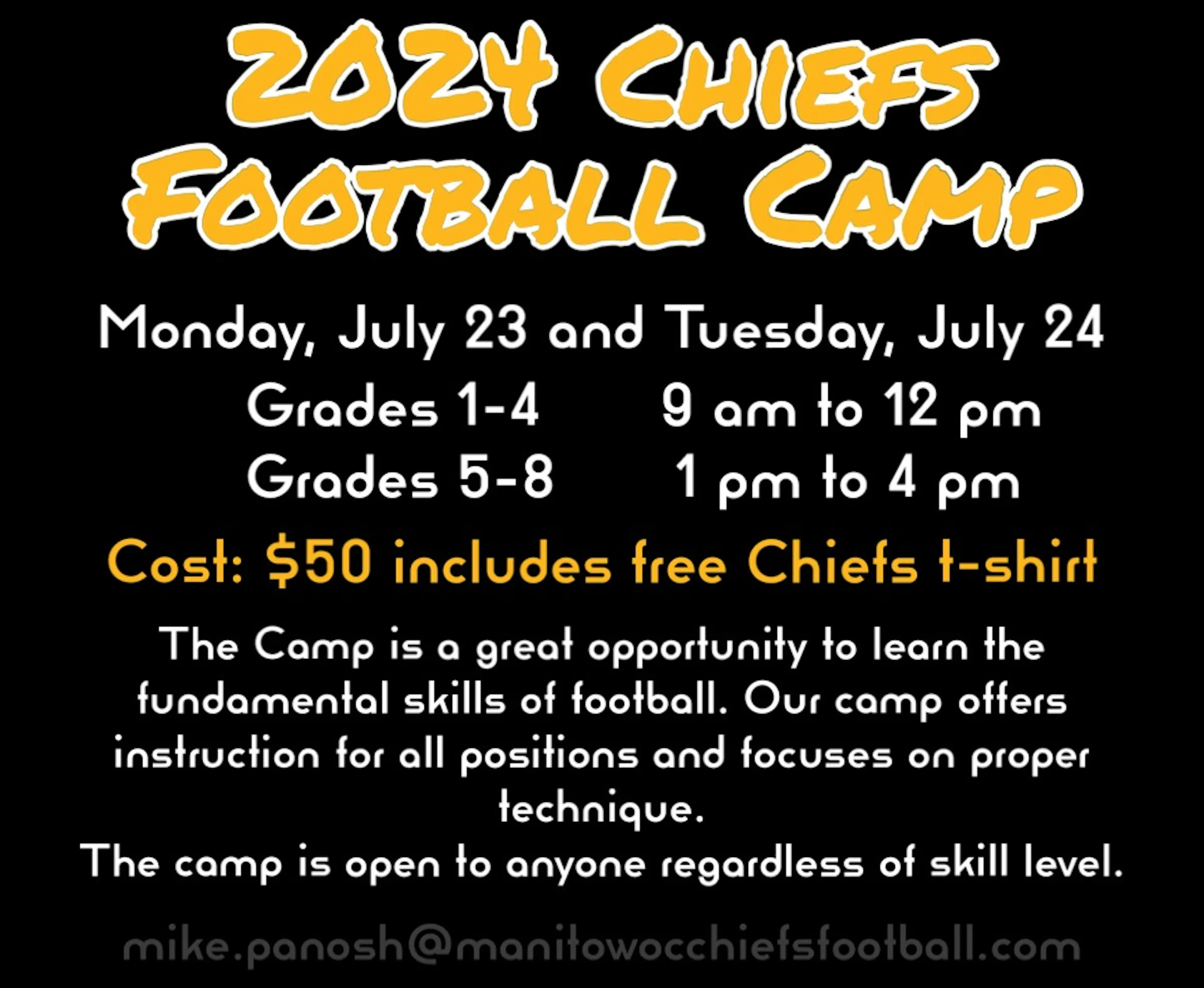 2024 Summer Camp | Manitowoc Chiefs Football