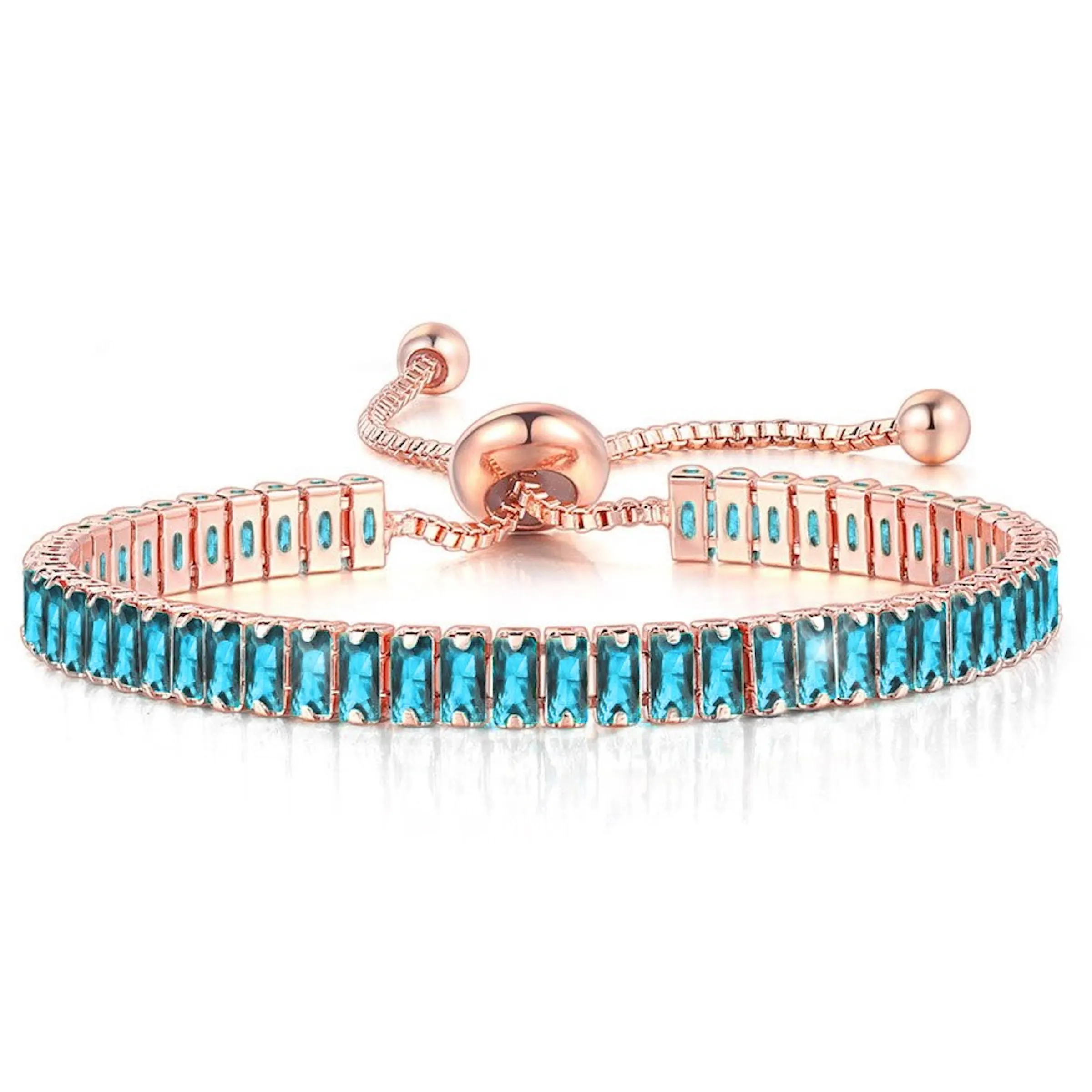 Aquamarine March Rose Gold Bracelet - Love Quotes Apparel