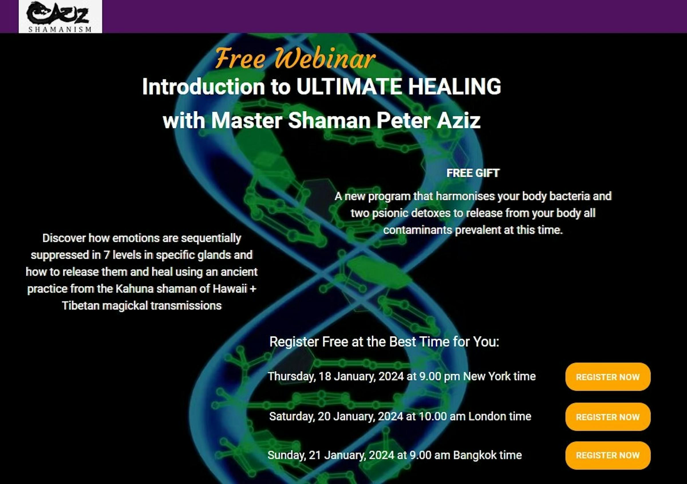 Free Webinar - Introduction to Ultimate Healing with Master Shaman ...